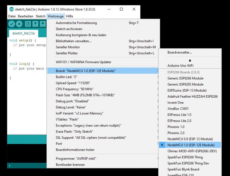 Roboter bauen mit dem ESP8266 Entwicklungsboard - Arduino Entwicklungsumgebung einrichten ...