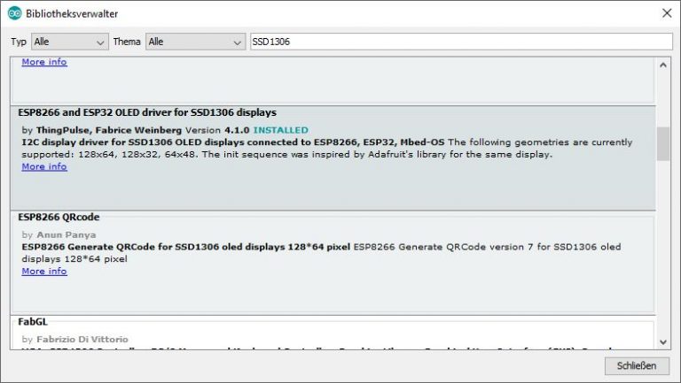 Building robots with the ESP8266 development board - OLED display - Roboter planen bauen ...